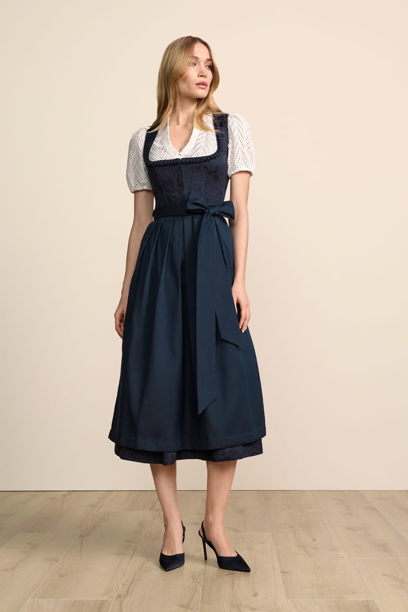 Dirndl Calyssia (80cm) in blau im Krüger Dirndl Online Shop