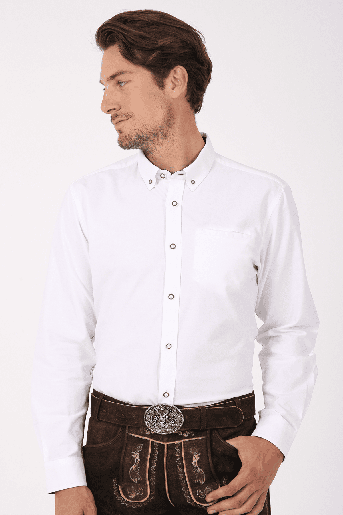 Trachtenhemd Achim in weiß im Krüger Dirndl Online Shop