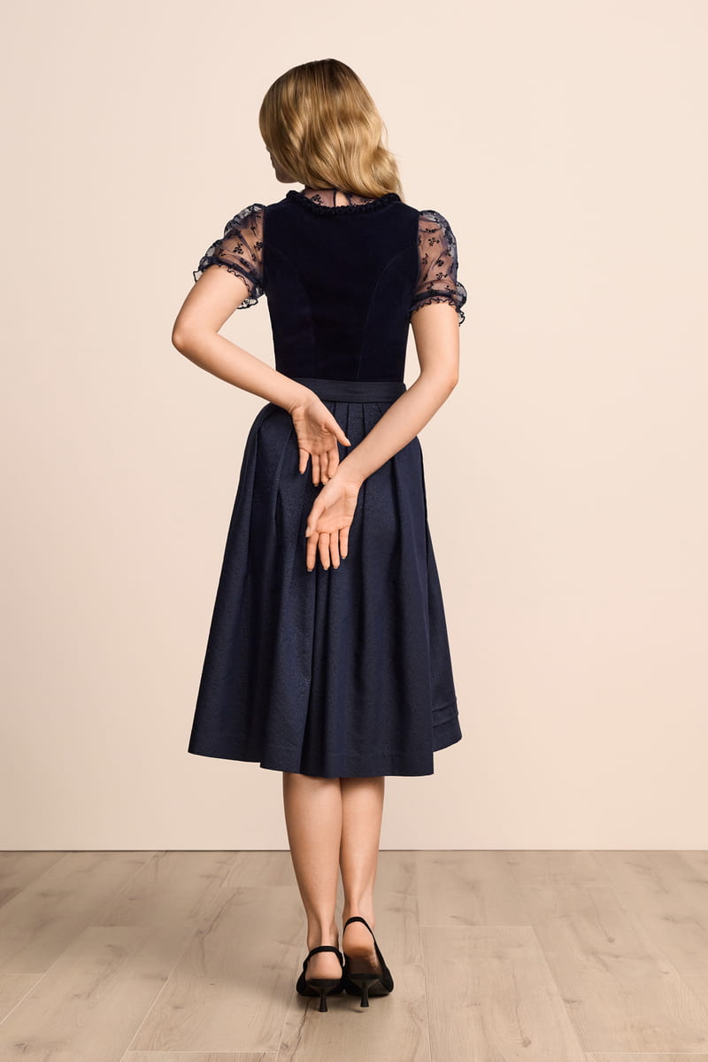 Dirndl Jorvella (70cm) in blau im Krüger Dirndl Online Shop