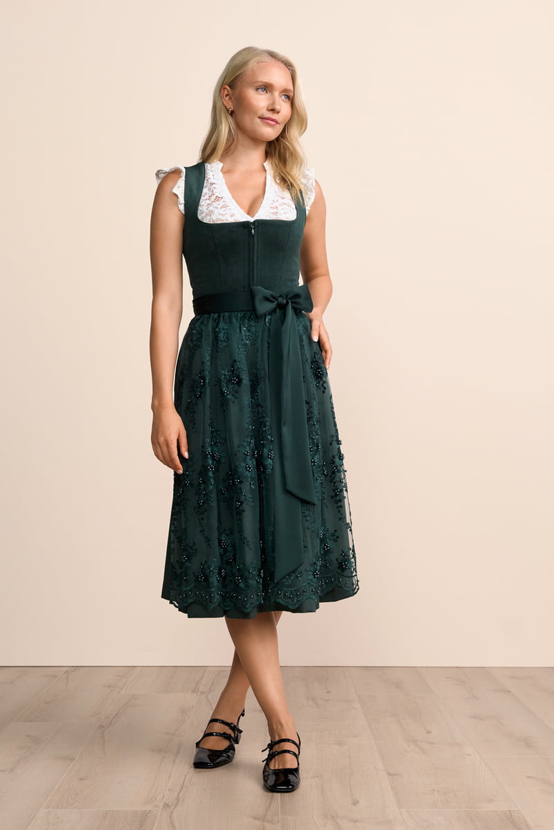 Dirndl Lovira (70cm) in grün im Krüger Dirndl Online Shop
