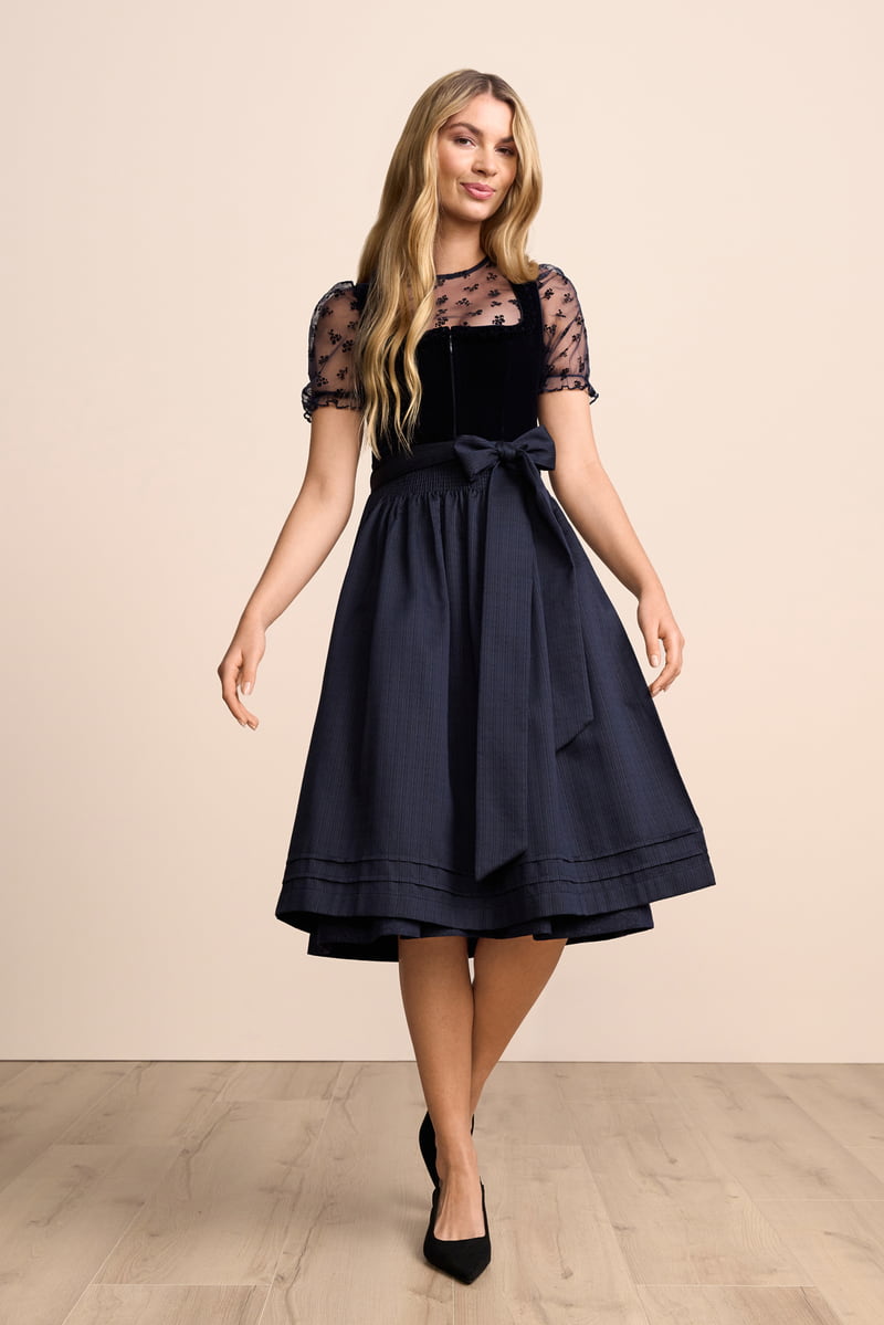 Dirndl Jorvella (70cm) in blau im Krüger Dirndl Online Shop