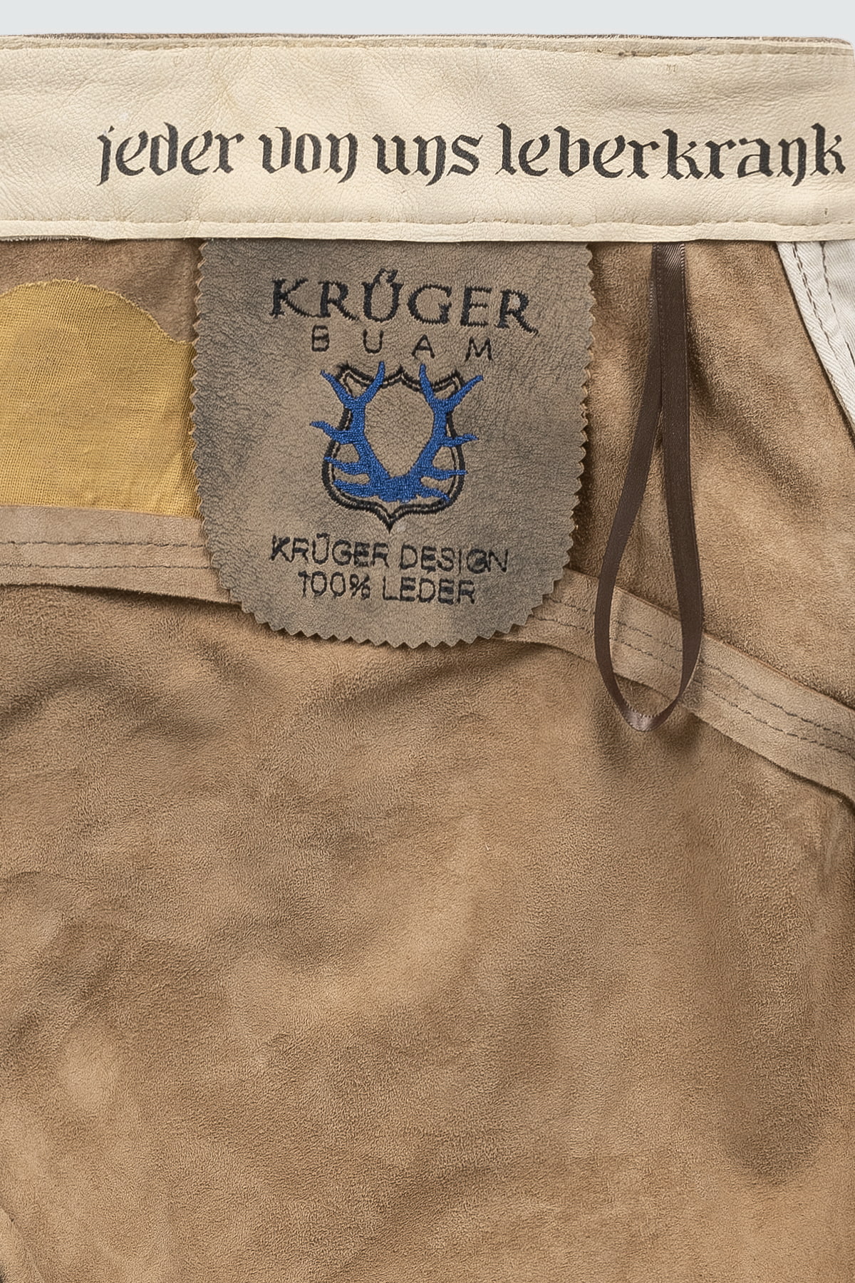 Lederhose Lebenslang with belt in Krüger Dirndl Online Shop