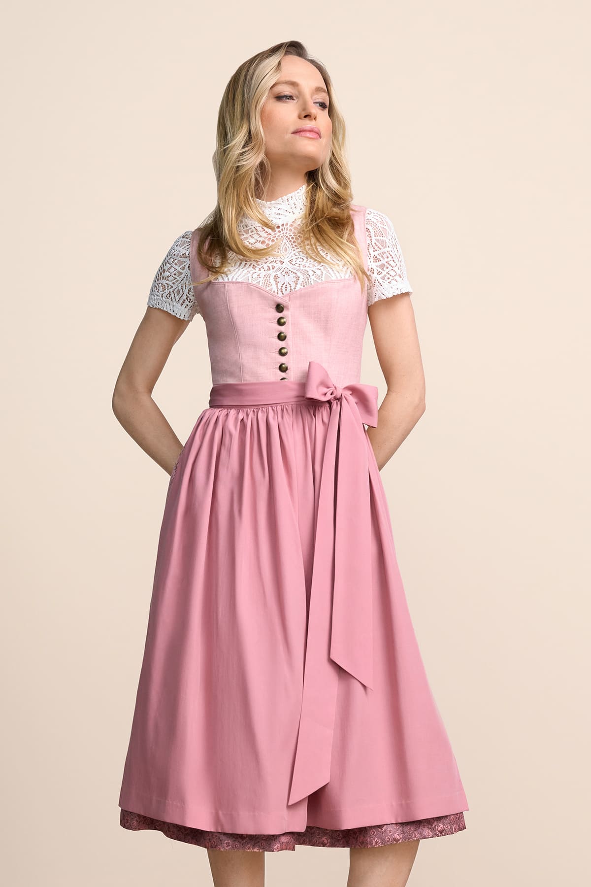 Dirndl Ileyna (70cm) in rosa im Krüger Dirndl Online Shop