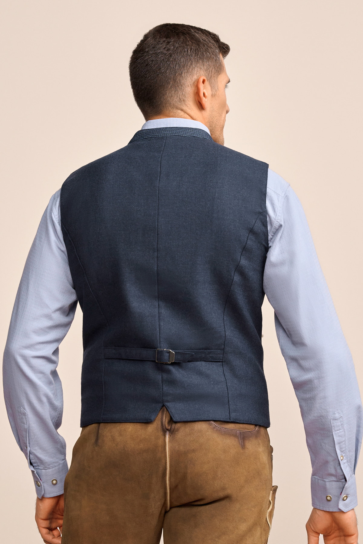 Trachtenweste Lucio in blau im Krüger Dirndl Online Shop