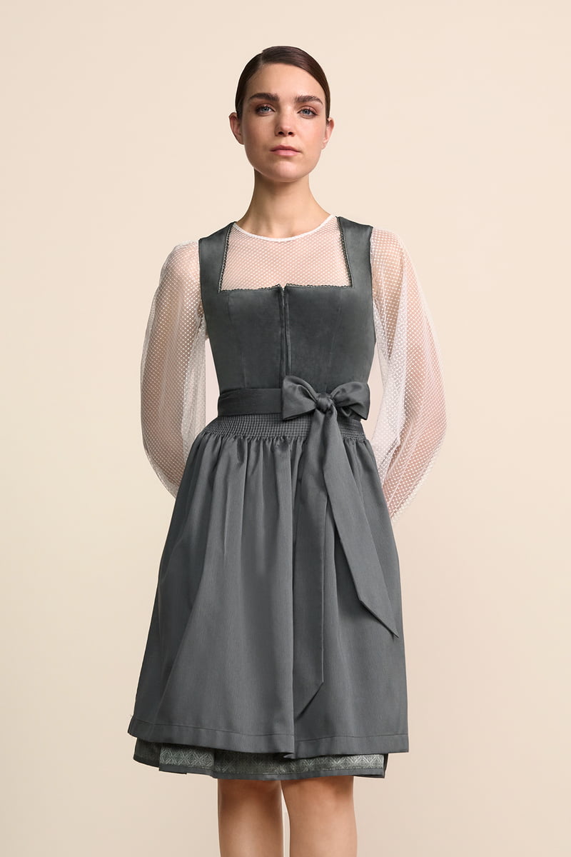 Dirndl Orlina (60cm) in grau im Krüger Dirndl Online Shop