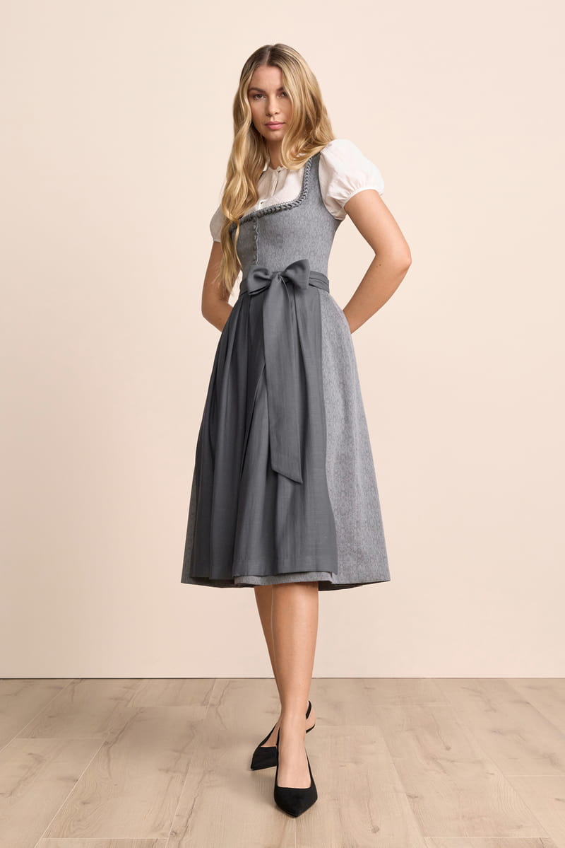 Dirndl Cyndra (70cm) in grau im Krüger Dirndl Online Shop