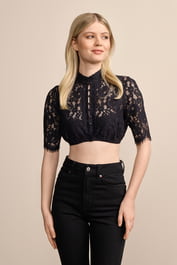 Dirndlbluse Sharona in schwarz im Krüger Dirndl Online Shop