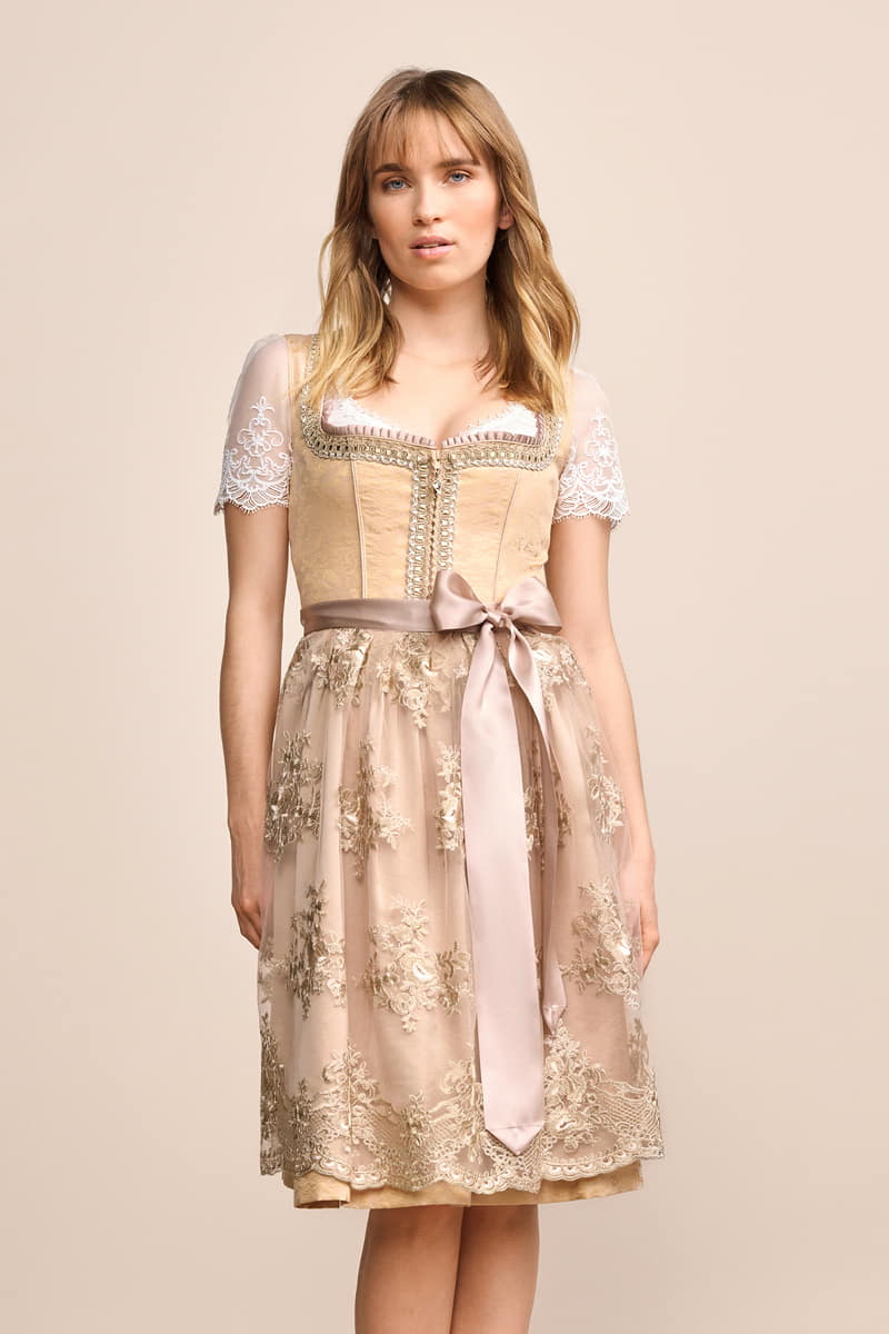 Dirndl Isra (60cm) in beige im Krüger Dirndl Online Shop