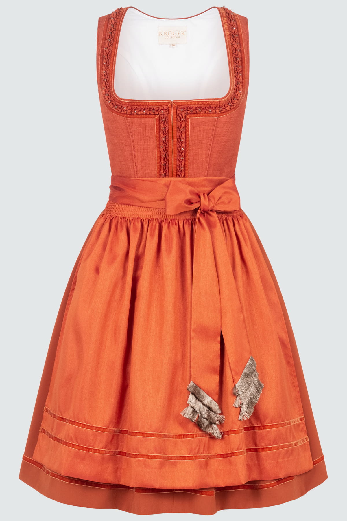 Dirndl Narandja (60cm) in orange im Krüger Dirndl Online Shop