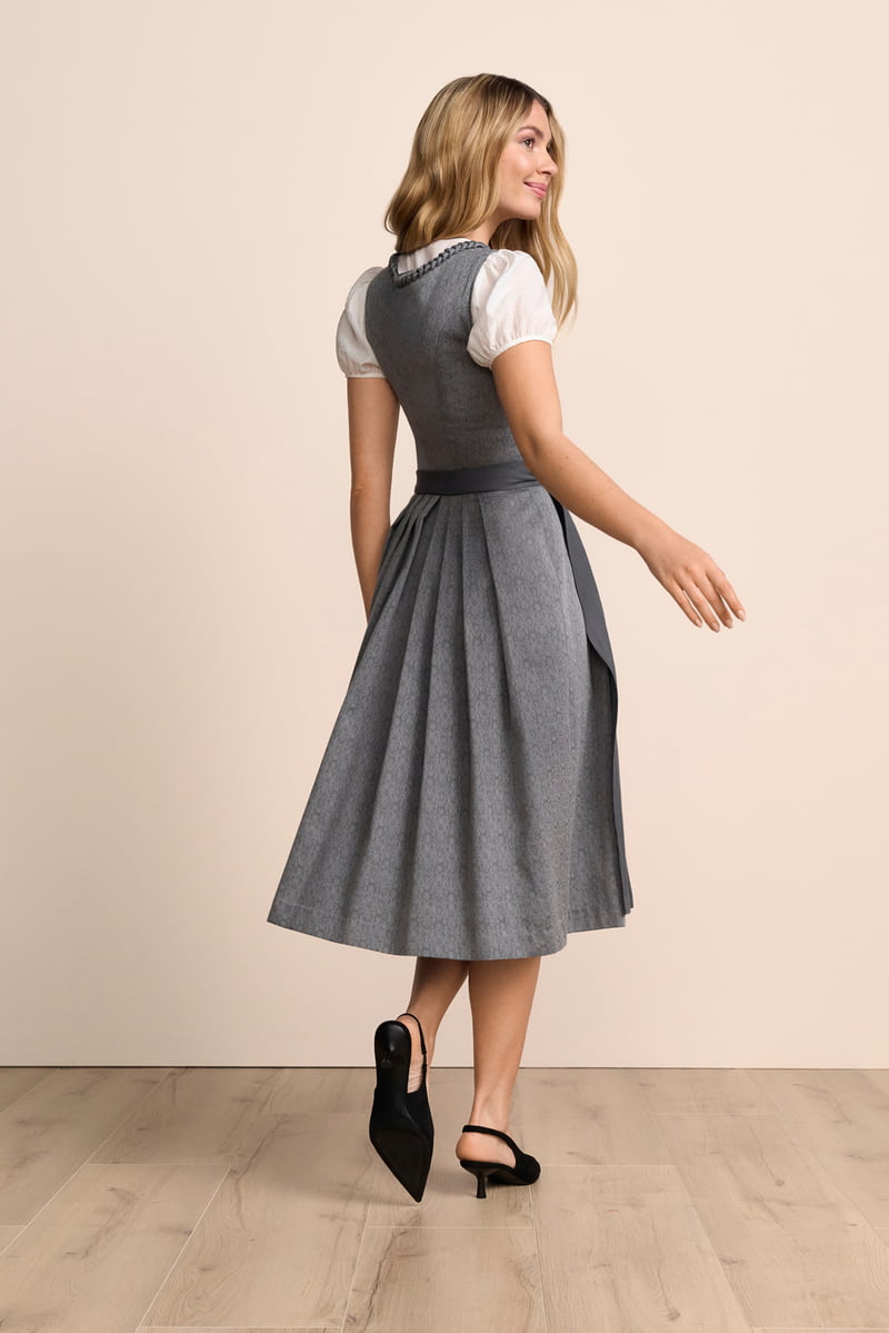 Dirndl Cyndra (70cm) in grau im Krüger Dirndl Online Shop