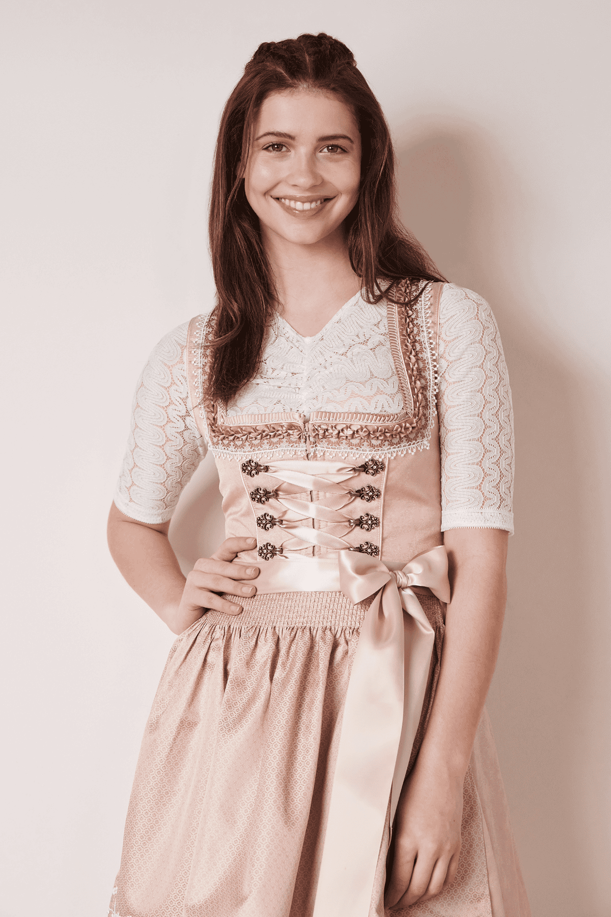 Dirndl Anella (50cm) in rosa im Krüger Dirndl Online Shop