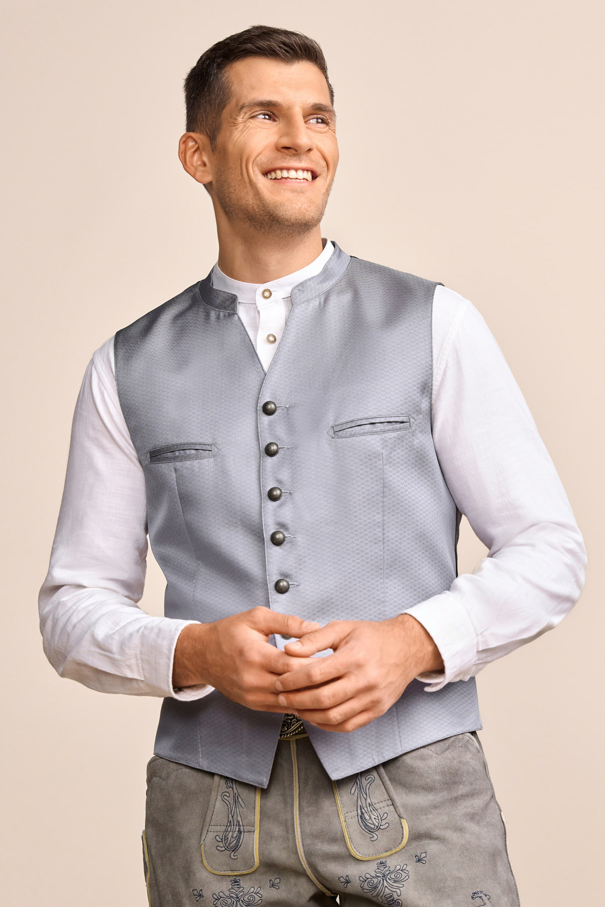 Trachtenweste Gideon in grau im Krüger Dirndl Online Shop